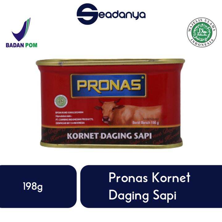 Pronas Corned Beef - Kornet Daging Sapi 198g - Halal MUI & BPOM ...