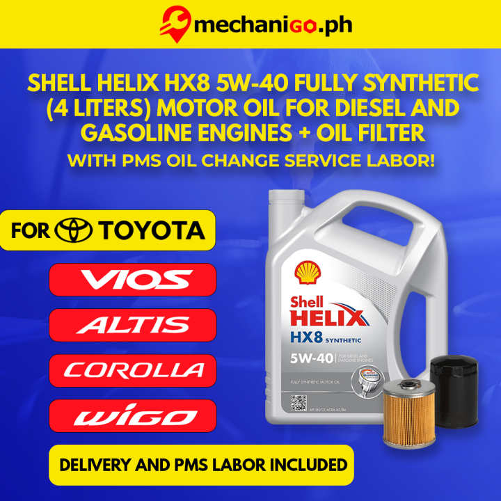SHELL HELIX HX8 5w-40 Fully Synthetic (4 Liters) Motor Oil FOR DIESEL ...