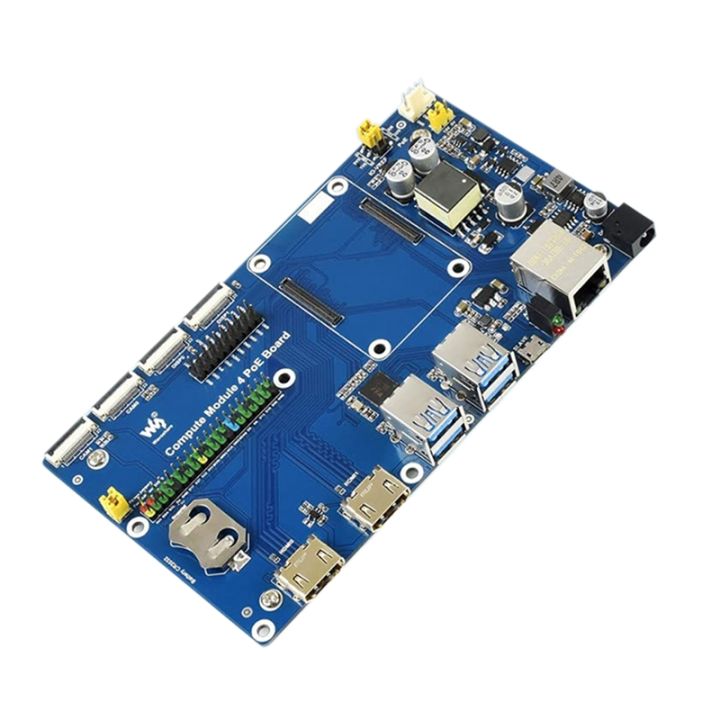 Waveshare for Raspberry Pi Compute Module 4 IO Board with PoE Feature Suitable for All Variants ...