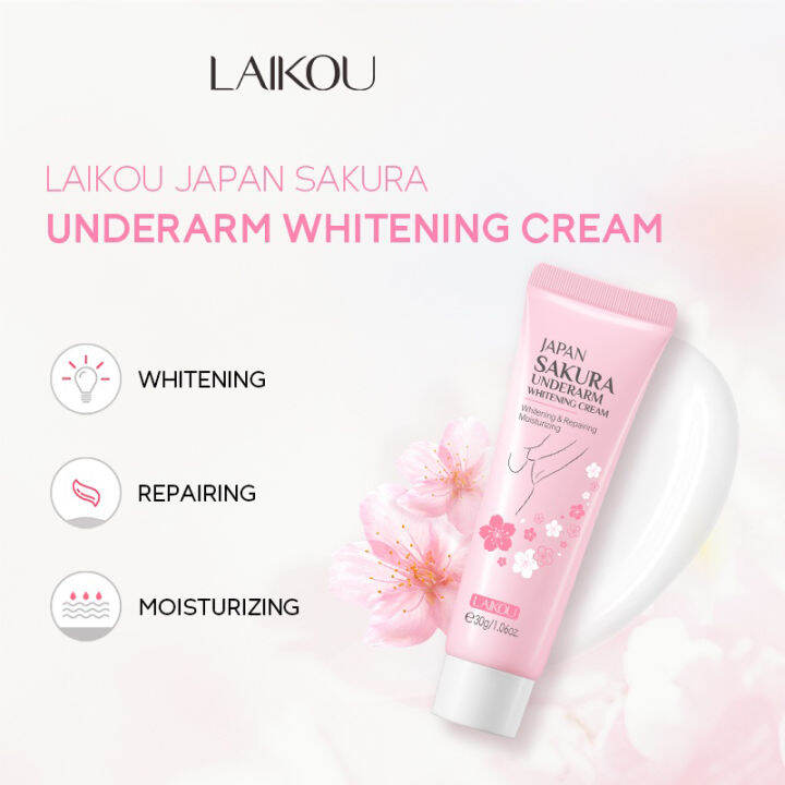 LAIKOU Japan Sakura Underarm Whitening Cream Body Lotion Armpit Lighten ...