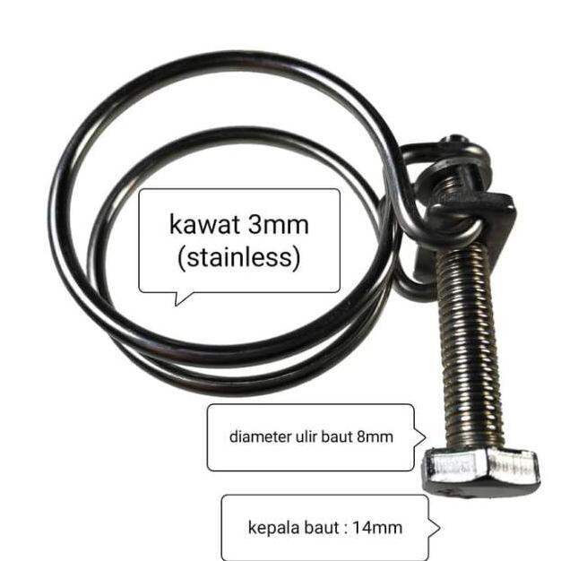 Klem Selang Air 1 Inchi Inc In Dim 1" Kawat Baja Stainless Steel Wire ...