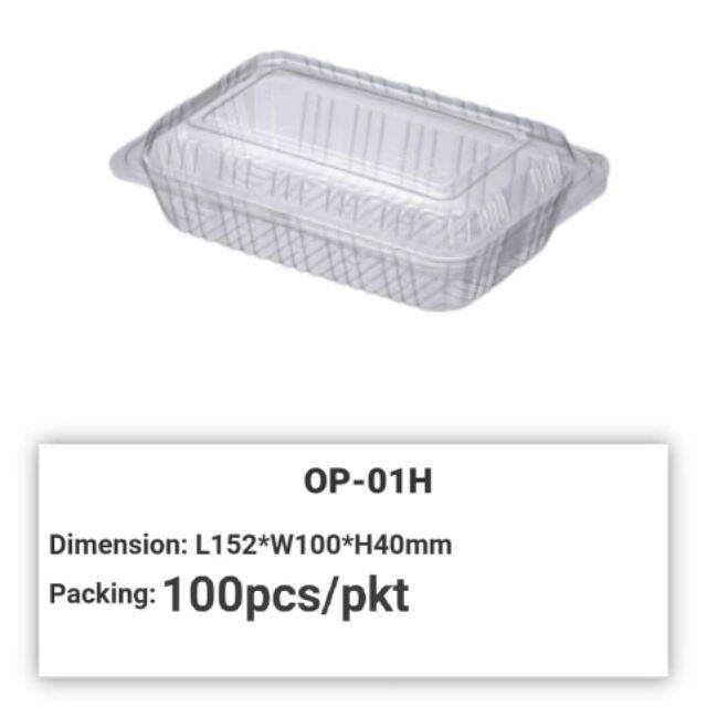 OPS OP-01H Bakery Clear Plastic Tray Disposable Food Container Food ...