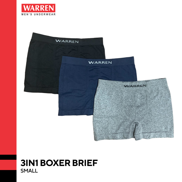 Warren Underwear 3pcs Boxer Brief (Black, Blue, Charcoal) 3-8611 ...