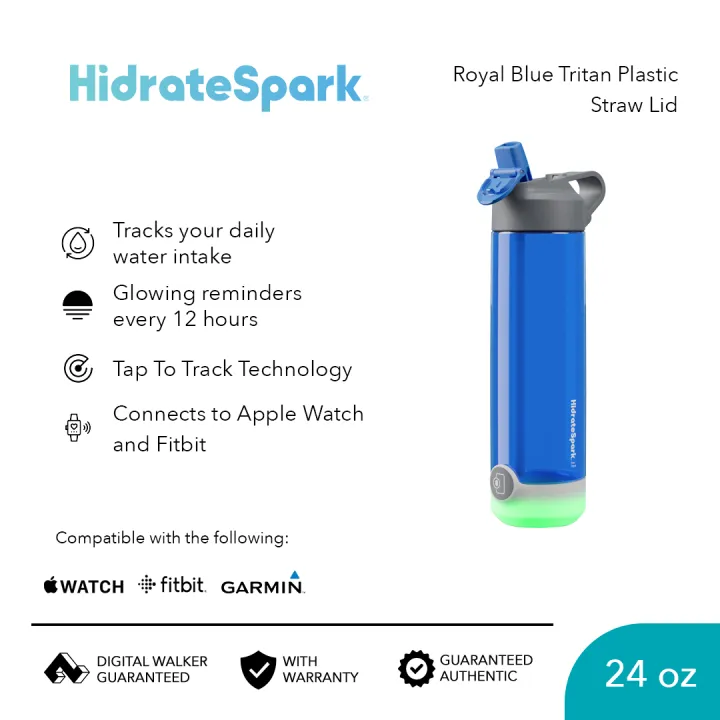 HidrateSpark TAP Tritan Plastic Smart Water Bottle - Straw Lid 24oz ...