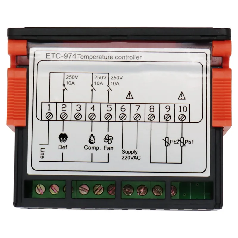 ETC-974 Digital Temperature Controller Microcomputer Thermostats Thermostat Refrigeration Alarm ...
