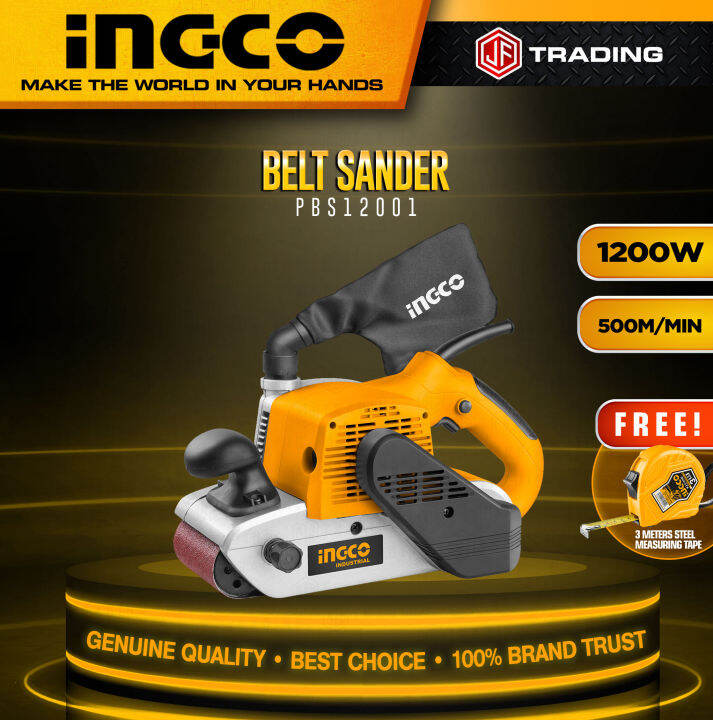 INGCO Belt Sander PBS12001 1200W (WITH FREE 3 METERS YELLOW TAPE ...