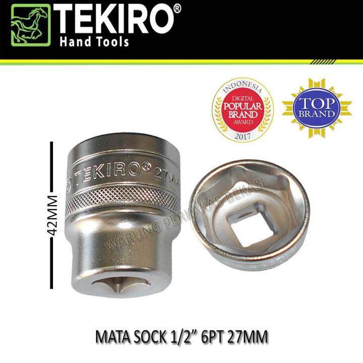 Tekiro 27mm x 6PT Mata Sock Socket Sok 1/2 Inchi x 6PT Ukuran 27 Mm ...