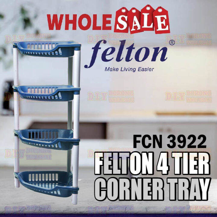 FELTON 4 Tier Corner Tray Kitchen Rack Shelf Accessories FCN 3922 | Lazada