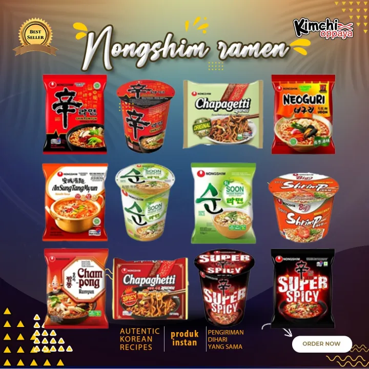 Nongshim - Semua Varian Mie Nong Shim Korea ( Shin Ramyun/ Neuguri/ Champong/ Vege ...