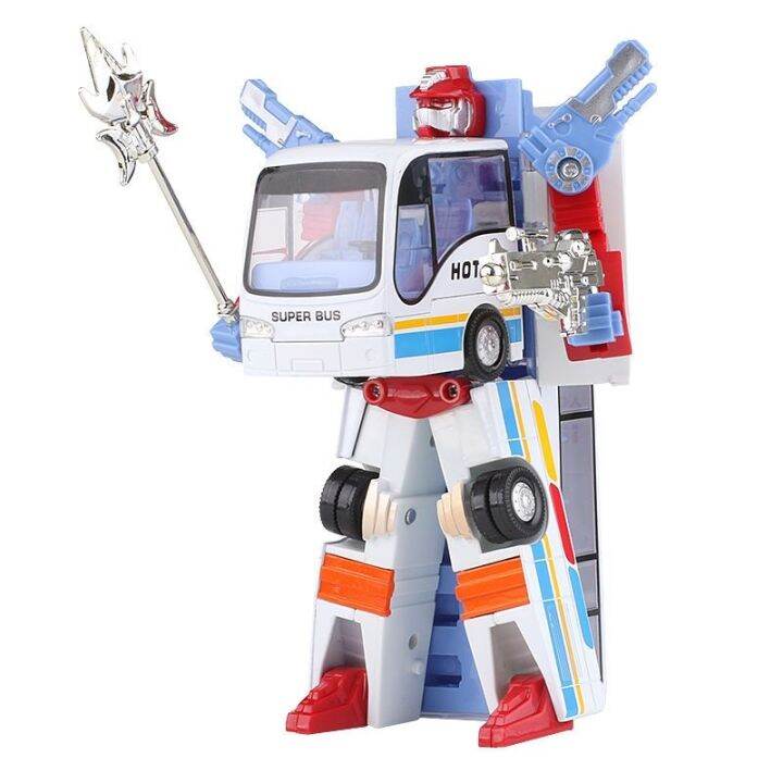 Robot transformers bus car alloy metal deformation bus children toy car ...
