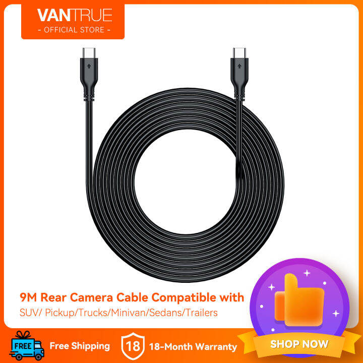 Vantrue 29.ft Rear Camera Cable for N4, X4S Dash Cam, Compatible with SUV/ Pickup/Trucks/Minivan ...