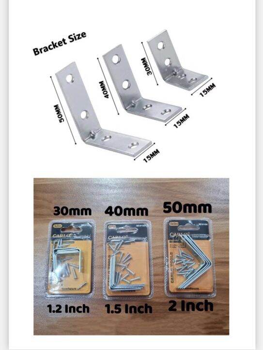 4pcs Metal corner brace L shape sturdy steel bracket for wood wall ...