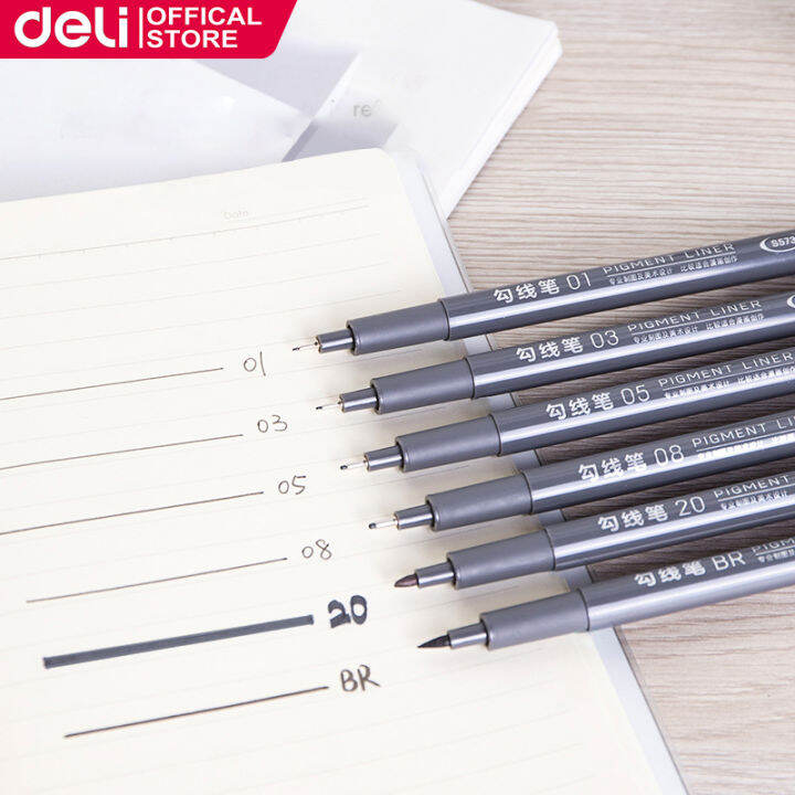 Deli Fine liner Tip: 0.25/0.35/0.45/0.5/2.0/0.8-2.0mm 6pcs. S573 ...