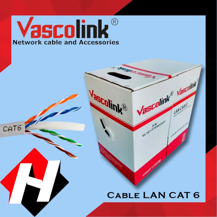 Kabel LAN Vascolink UTP CAT 6 / Cable UTP CAT 6 Indoor 305M Original | Lazada Indonesia