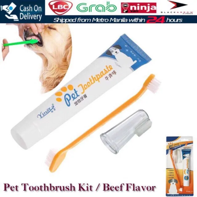 Pet Puppy Toothbrush Set Hot Puppy Toothpaste Dog Cat Finger Tooth Oral ...
