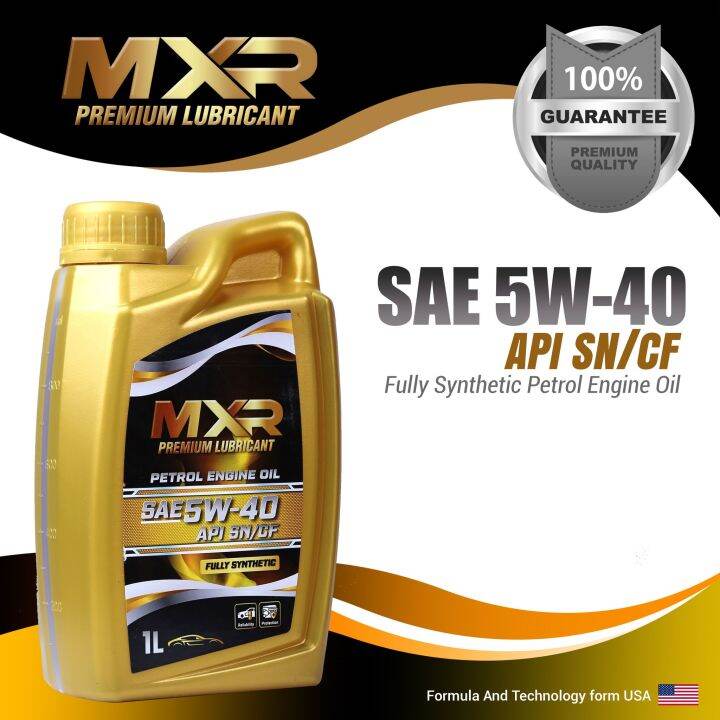 MXR PREMIUM LUBRICANT PETROL ENGINE OIL SAE 5W-40 API SN/CF FULLY SYNTHETIC ENGINE OIL 1Liter ...