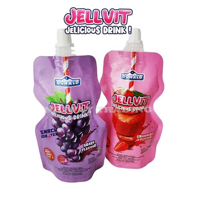 Donald Jellvit Jelicious Drink Grape / Strawberry 130 ML X 10PCS | Lazada