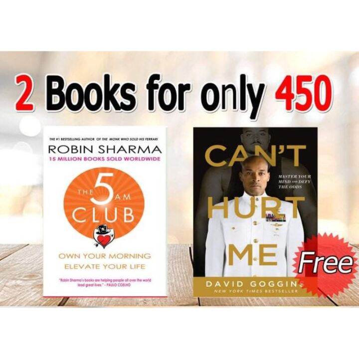 BOOK The 5am club ROBIN SHARMA. CANT HURT ME DAVID GOGGINS | Lazada PH