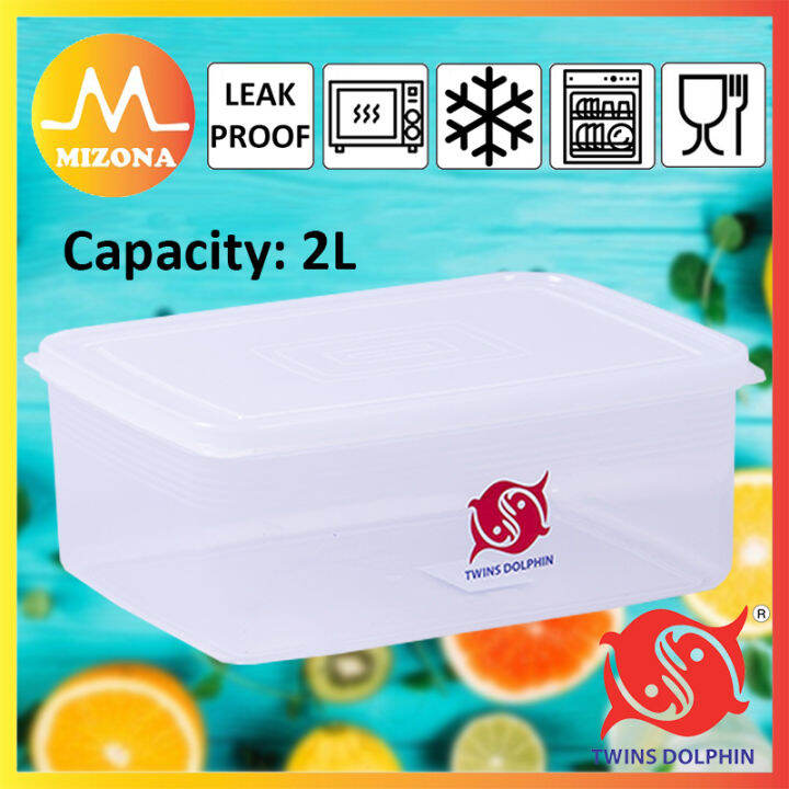MIZONA Twins Dolphin 2L PP Food Grade Microwave & Freezer Safe Multi ...