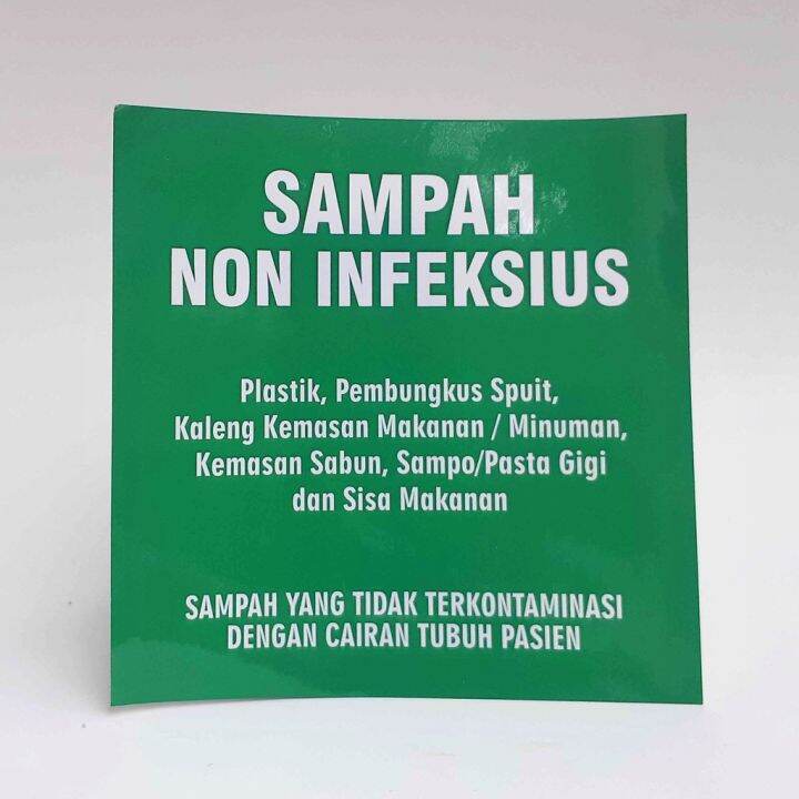 Stiker Sampah Non Infeksius - Vinyl, Stiker tempat Sampah | Lazada ...