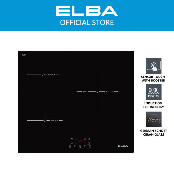 ELBA Built-in Induction Cooker EIC-K6083ST(BK) - 3 Cooking Zones, 9 ...