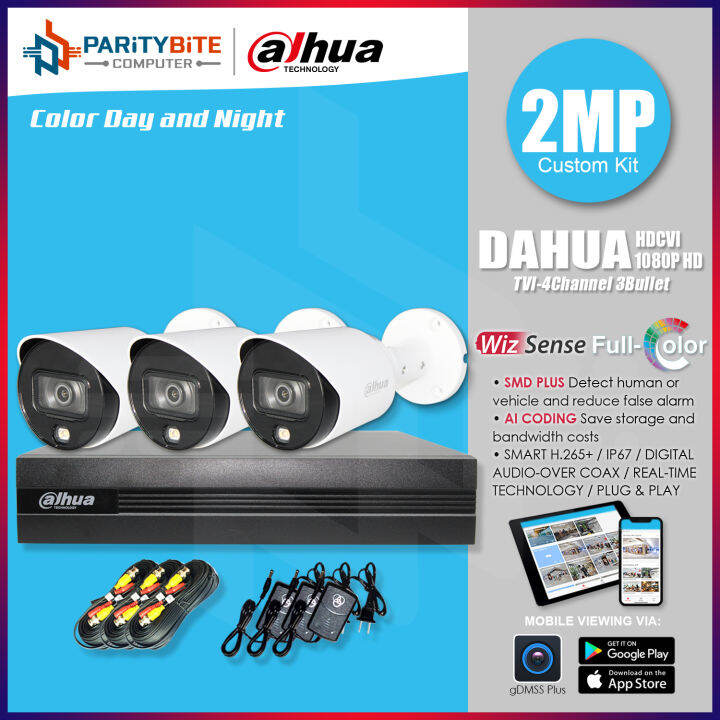 DAHUA 2MP 1080P FULL COLOR Day and Night package 4Ch DVR | Lazada PH