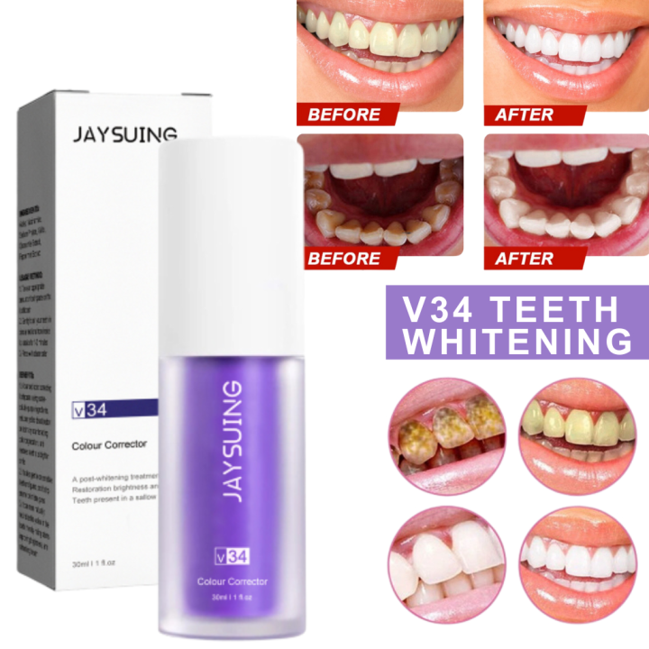Smile Ease Toothpaste V34 teeth whitening color corrector teeth colour ...