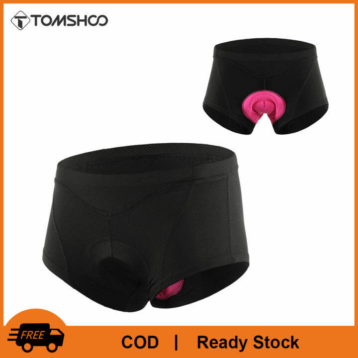 TOMSHOO Women Bike Underwear 3D Gel Padded Bicycle Briefs MTB Cycling ...