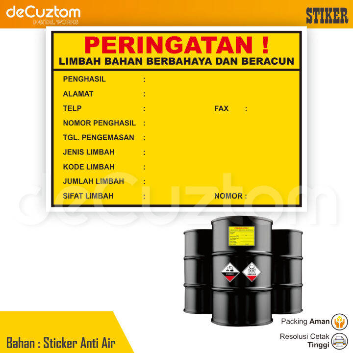 deCuztom Stiker Label Tanda Simbol Keterangan Limbah Sticker B3 ...