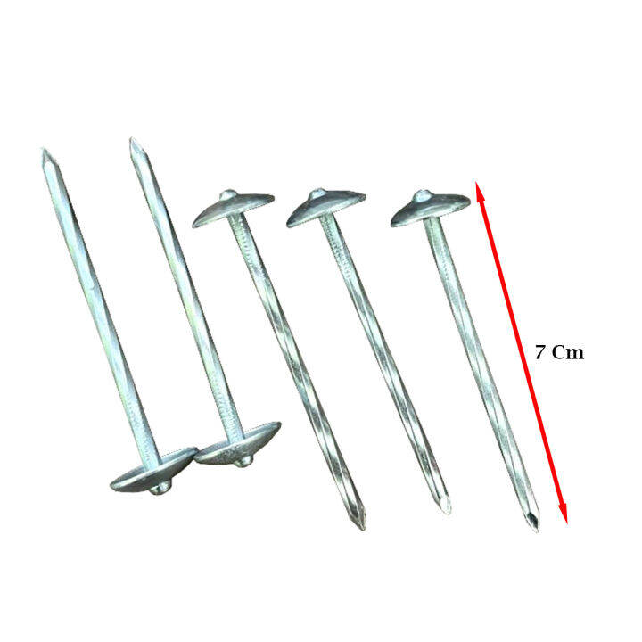 MB - 1 Kg Paku Payung Seng 3 Inci (7 cm) Model Ulir / Paku Asbes Ulir ...