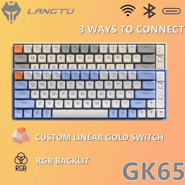 Philippines Local inventory ♣ Langtu GK65 3-Mode Gold Hotswapable RGB ...