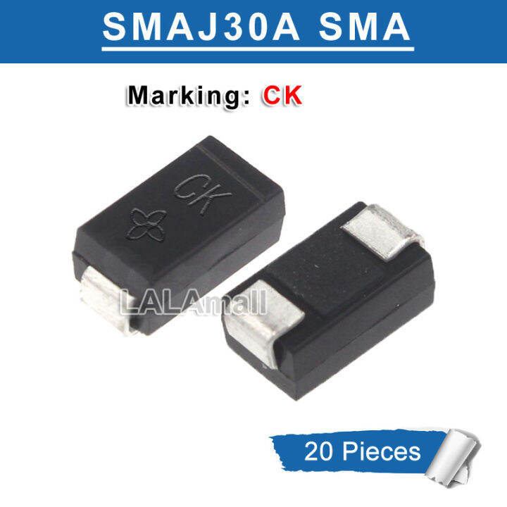 20pcs SMAJ30A Makring CK SMA DO-214AC 30V 400W TVS SMD Diode new ...