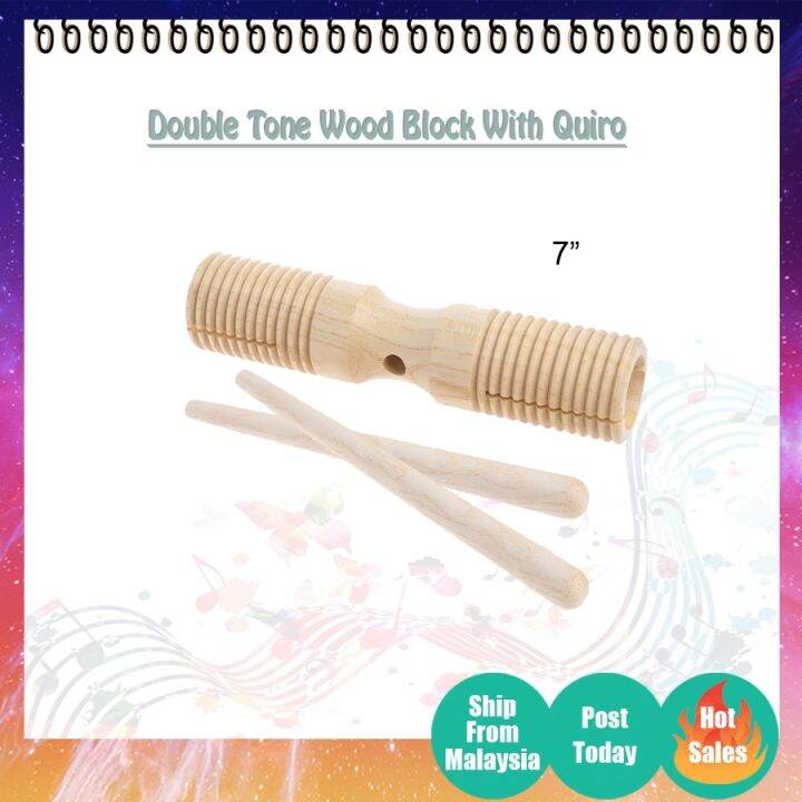 7 Double Tone Wood Block Beater Two Tone Quiro Kayu Tik Tok Alat Muzik ...