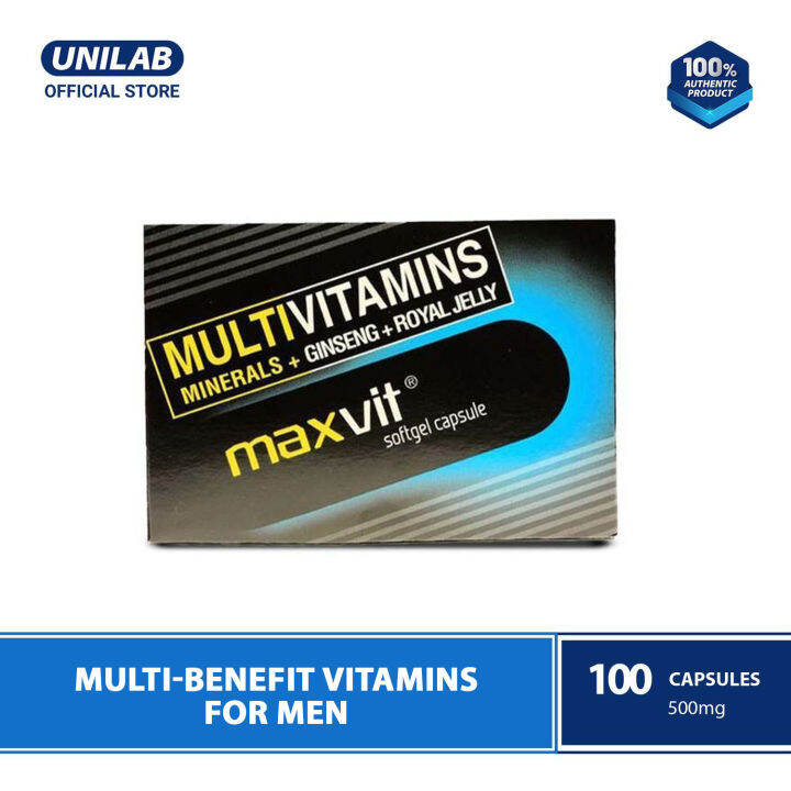 Unilab Maxvit 100 Capsules - Multivitamins and Minerals with Ginseng ...