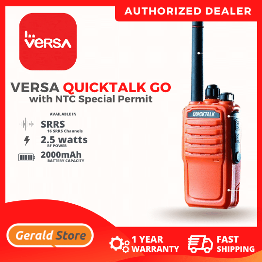 VERSA QUICKTALK GO SRRS with Special Permit (NTC Permit to Operate ...