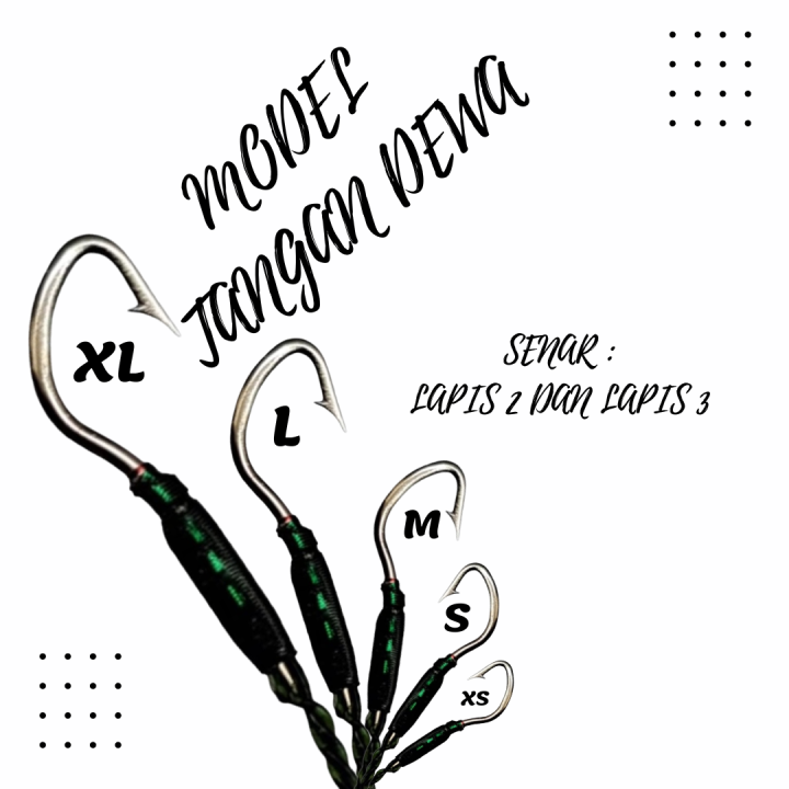 kail pancing urekan belut model tangan dewa bahan baja putih dan baja ...