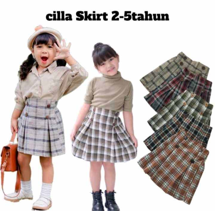 Cilla skirt rok anak perempuan bawahan anak perempuan pakaian anank terbaru rok anak flanel rok ...