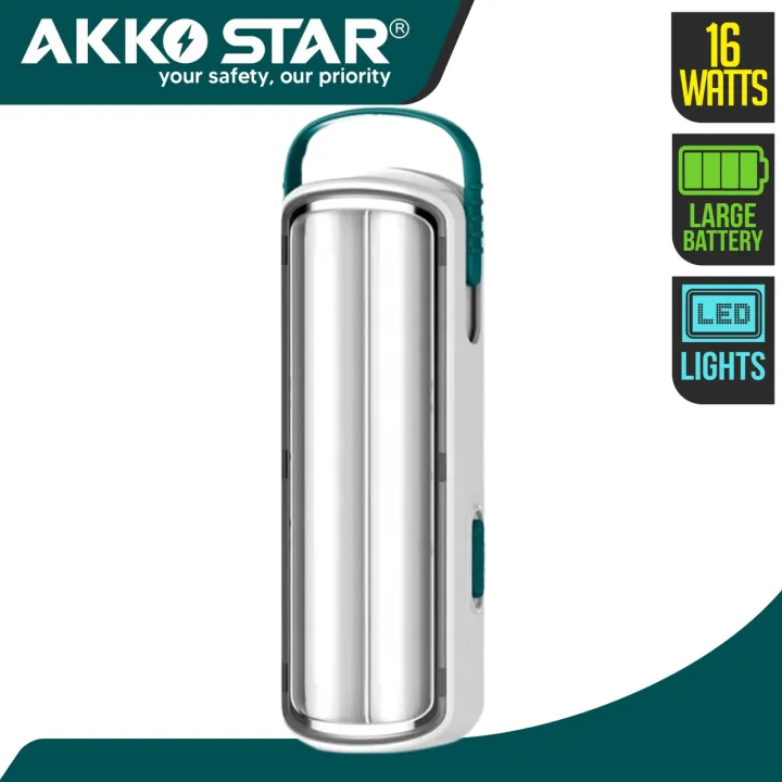AKKO STAR Rechargeable LED Lantern Emergency Light 180° (16W, 1600mAH ...