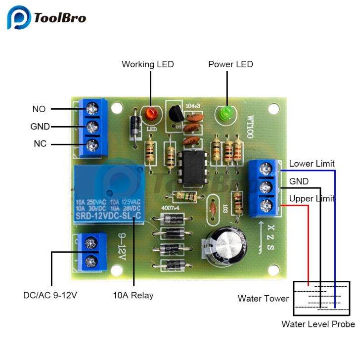 Liquid Water Level Controller Sensor Module DC 9-12V Automatic Pumping ...