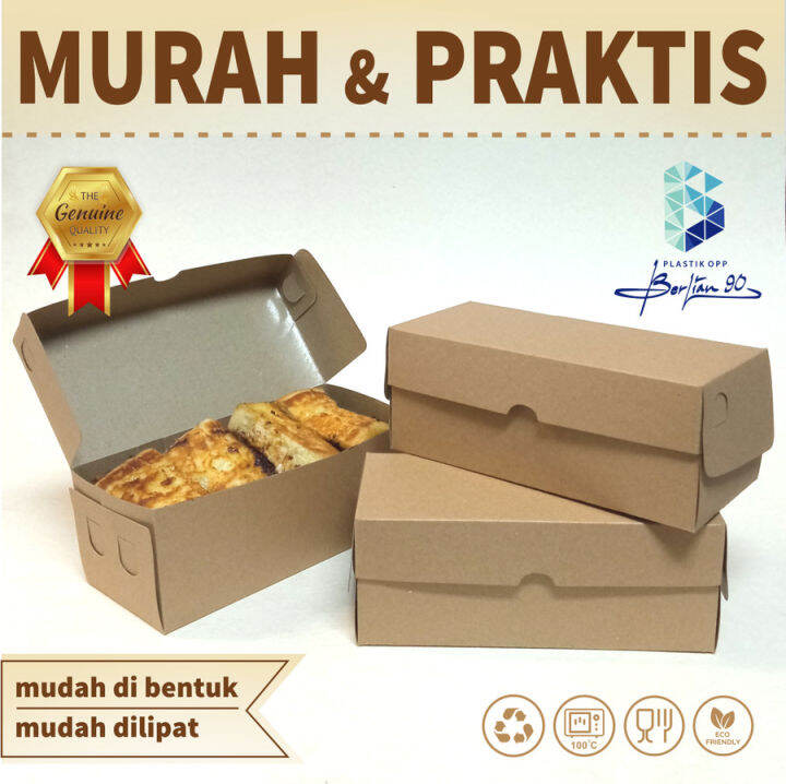 Dus roti bakar Bahan Kraft 21 x 8,5 x 9,5 isi 50 Dus Brownies Kraft ...