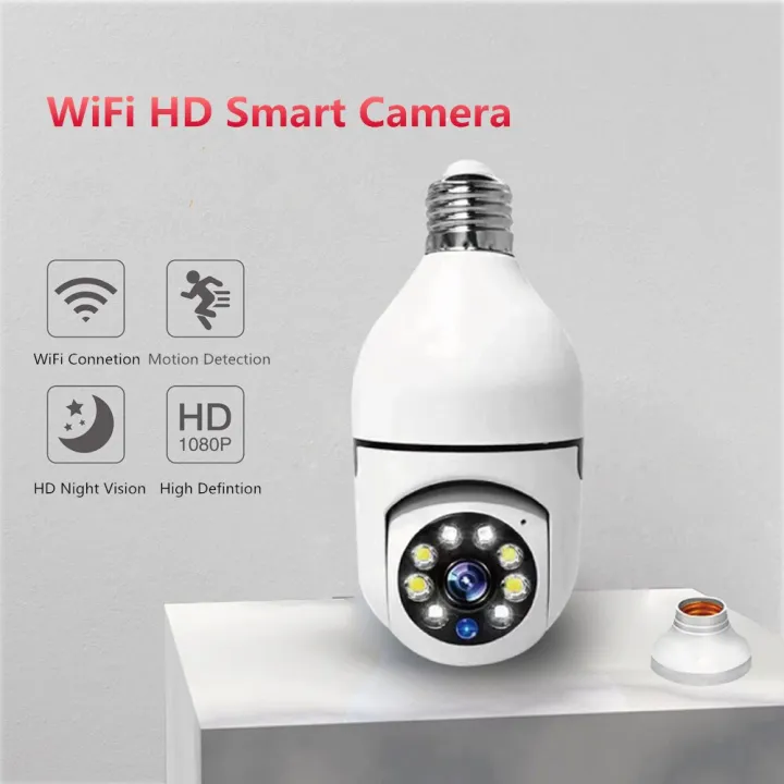 New E27 LED Light HD 1080P IP Camera Wireless Panoramic Home Security ...