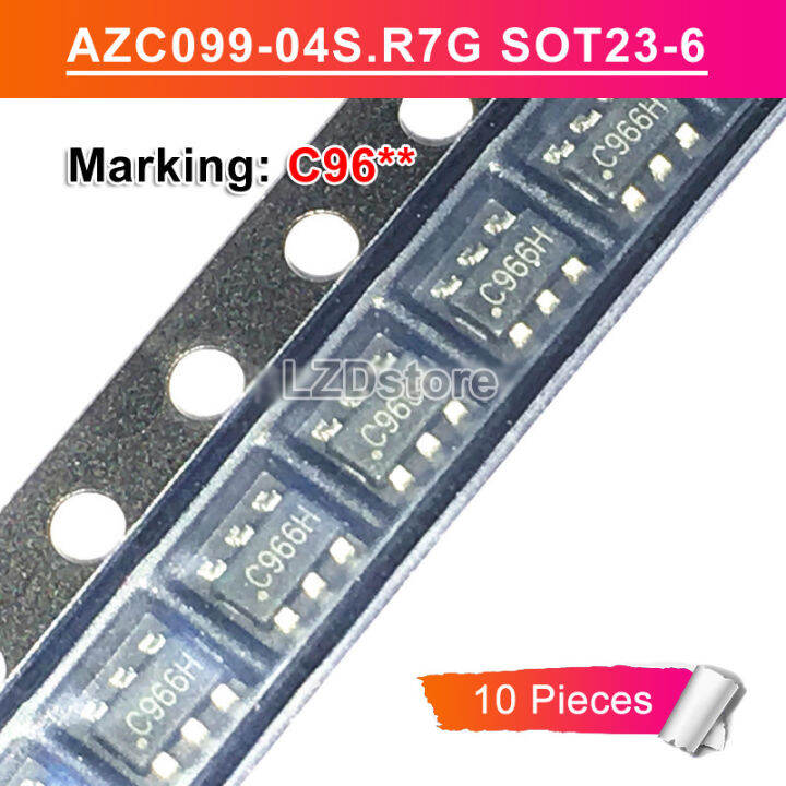 10pcs AZC099-04S.R7G SOT-23-6 Marking C96 C962H C963H C966H C967H C96AH ...