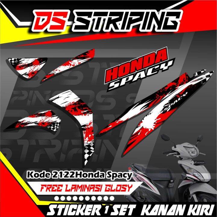 OS 2122 Sticker Striping Motor HONDA SPACY List Variasi Bercak Racing ...