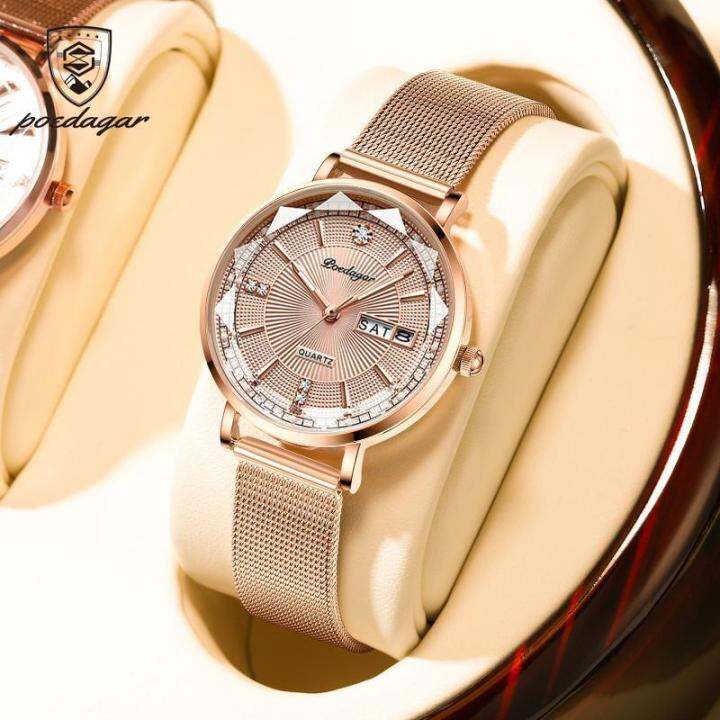 POEDAGAR Swiss New Women Watch Original Waterproof Luminous Calendar ...