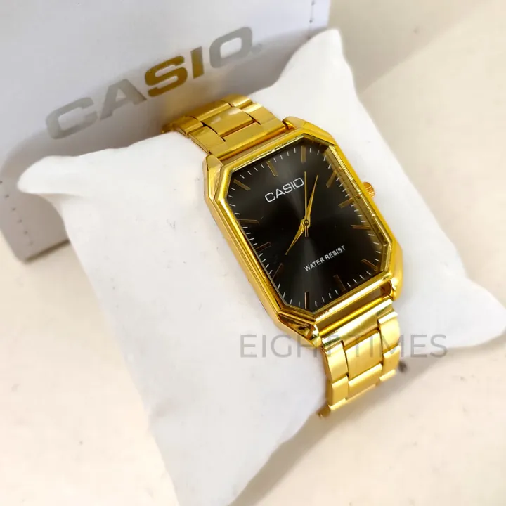 Casio Gold Black Dial Water Resist Stainless Steel Watch for Men ...