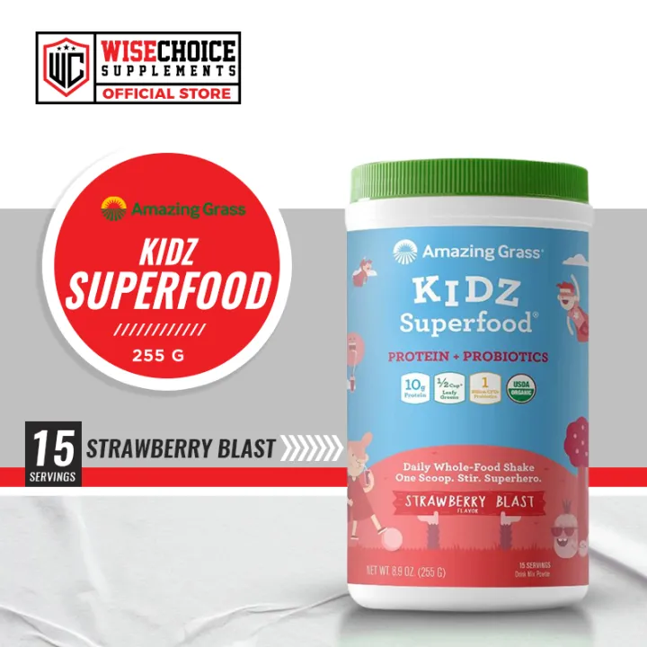 AMAZING GRASS KIDZ SUPERFOOD PROTEIN + PROBIOTICS 15 SERVINGS ...