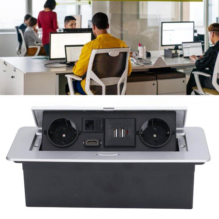 Concealed Power Strip 2pcs EU Standard 2 Hole Interface Stainless Steel ...