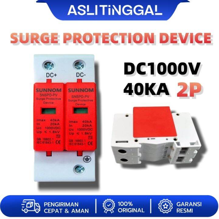 Surge Arrester AC SPD 2 P 1000V 40KA Surge Protector Pelindung Tegangan Rendah / SURGE ...