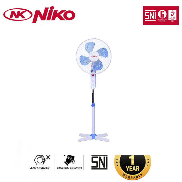 Kipas Angin Niko NK 16NL Stand Fan Silang Berdiri Ukuran 16 Inch 3 Tombol Kecepatan Kipas ...