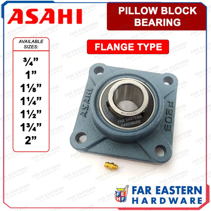 ASAHI UCF Pillow Block Bearing Flange Type 3/4” 1” 1-1/8” 1-1/4” 1-1/2 ...